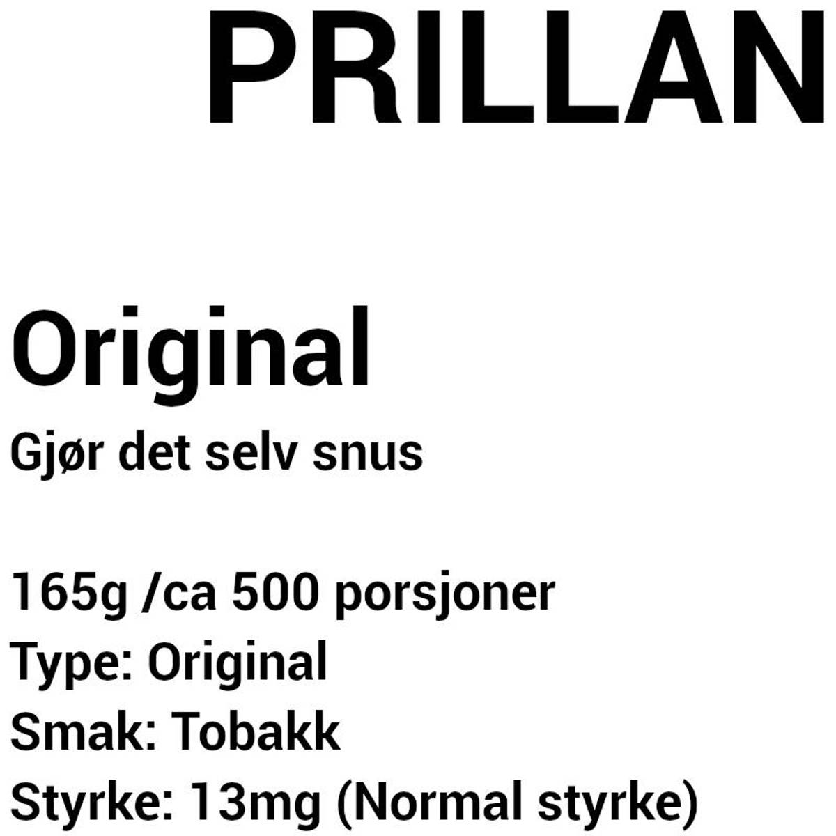 Prillan - Original, DIY Snus - Nosmoke.no